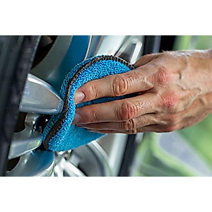 VIKING Microfiber Car Detailing Applicator Pads, Car Wax Applicator, 5 Inch Diameter, 6 Pack, Blue/Grey