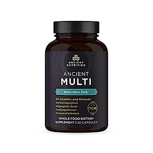 Ancient Nutrition Multivitamin for Men, Ancient Multi Men's Once Daily Vitamin Supplement 30 Ct, Vitamin A, Vitamin B and Vitamin K2, Fenugreek Seed, Supports Immune System, Paleo and Keto Friendly