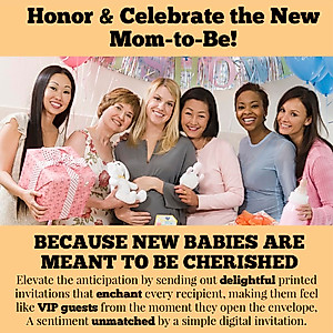 Amanda Creation Two Little Cuties Twin Baby Shower Invitations, 20 5x7 Fill-In Cards with Twenty White Envelopes