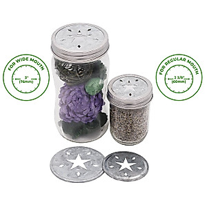 Star Cutout Galvanized Metal Lid Inserts for Mason, Ball, Canning Jars (10 Pack, Regular Mouth)