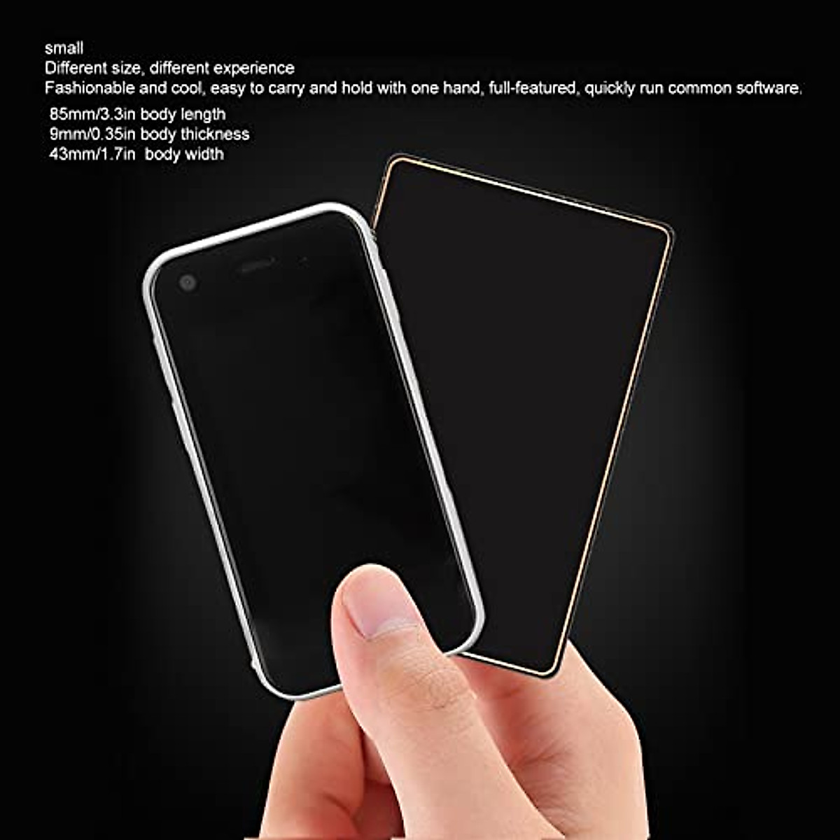 Mini 3G Mobile Phone, 2.5 inches Pocket Cellphone, 1GB RAM and 8GB ROM, Memory Card Expansion, 1580mAh Battery, Unlocked Smartphone for Students, Palm Size(Pearl White)