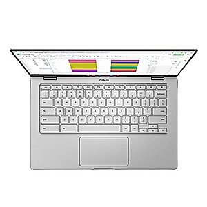 ASUS Chromebook Flip C434 2 in 1 Laptop, 14" Touchscreen FHD 4-Way NanoEdge Display, Intel Core M3-8100Y Processor, 4GB RAM, 32GB eMMC Storage, Backlit Keyboard, Silver, Chrome OS, C434TA-DH342T