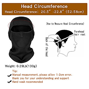 QXQIANXIYE Balaclava Ski Mask Thermal Elastic Breathable Winter Face Mask for Cold Weather Perfect for Skiing Snowboarding Motorcycling Ice Fishing Men Black