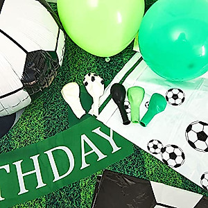 86 Pieces Soccer Birthday Party Decorations Supplies Include Soccer Birthday Party Backdrop Plastic Soccer Table Covers Soccer Balloon Garland for Soccer Event Birthday Party