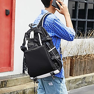 QHRIDS Fashion Laptop Backpack 15.6 Inch with USB Charging Port Travel Outdoor Casual Daypacks Sports Bag College Large Backpacks for Women Men