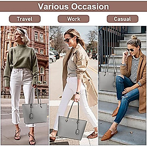 Handbags for Women Large Purses Faux Leather Tote Bag School Shoulder Bag with External Pocket