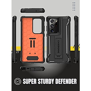 CaseBorne V Designed for Samsung Galaxy S23 Ultra 5G Case (Formerly ArmadilloTek), [Ultimate Protection Tech] Full-Body Multi-Layer Rugged Kickstand Protective Case Screenless- Black
