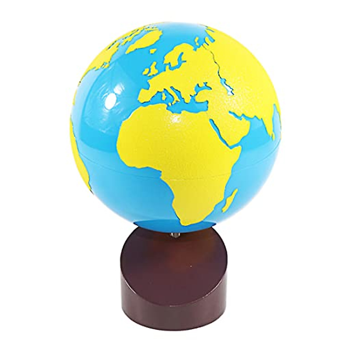 Gudong Montessori Geography Materials Globe of World Parts/ Continents Preschool Early Educational Equipment Kids Culture Learning Toys Know World Globe (Yellow)