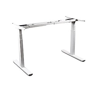 VWINDESK VJ201-S3 Electric Height Adjustable Sitting Standing Desk Frame Only/Sit Stand - Dual Motors 3 Segment Motorized Desk Base Only,White