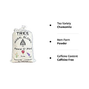 Peace O' Mind Herbal Blend - Chamomile, Red Rose Petals, Lavender | Natural Caffeine Free Tea & Smoke Blend by Tree Fifty Four | 30 Cups