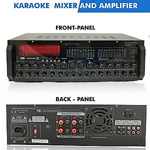 Technical Pro 2000 Watts Professional Mixer and Amplifier with Built-in Bluetooth and EQ, 6 Mic Inputs, USB & SD Card for Speaker, DJ Karaoke, Home Theater