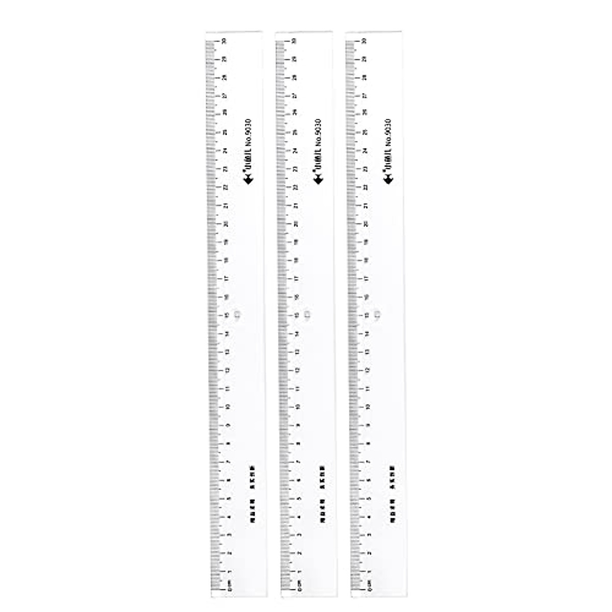 HARFINGTON 3pcs Straight Ruler 30cm Metric Clear Measuring Tool with PVC Bag for Classrooms Home Office, Transparent