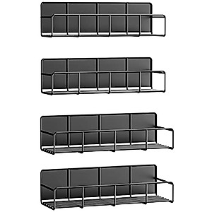 Sisfung Magnetic Spice Rack, Spice Rack Organizer for Refrigerator or Microwave Oven, Magnetic Shelf Kitchen organization (Black)