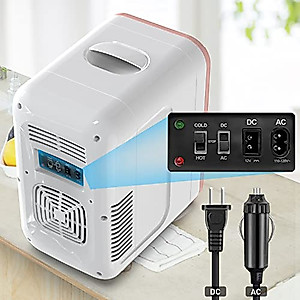 NXONE Mini Fridge,6 Liter/8 Can AC/DC Small Refrigerator,Portable Thermometric Cooler and Warmer Freezer Skincare fridge for Foods,Beverage,Medications, Home,Bedroom,Dorm,Office and Car