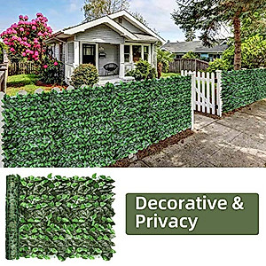 Artificial Ivy Privacy Fence Screen, Privacy Wall, Privacy Screen, Artificial Faux Ivy Hedge Leaf & Vine Privacy Fence Wall Screen, Outdoor Decoration, Garden, Yard (120 x 40 Inch, Peach Leaf)