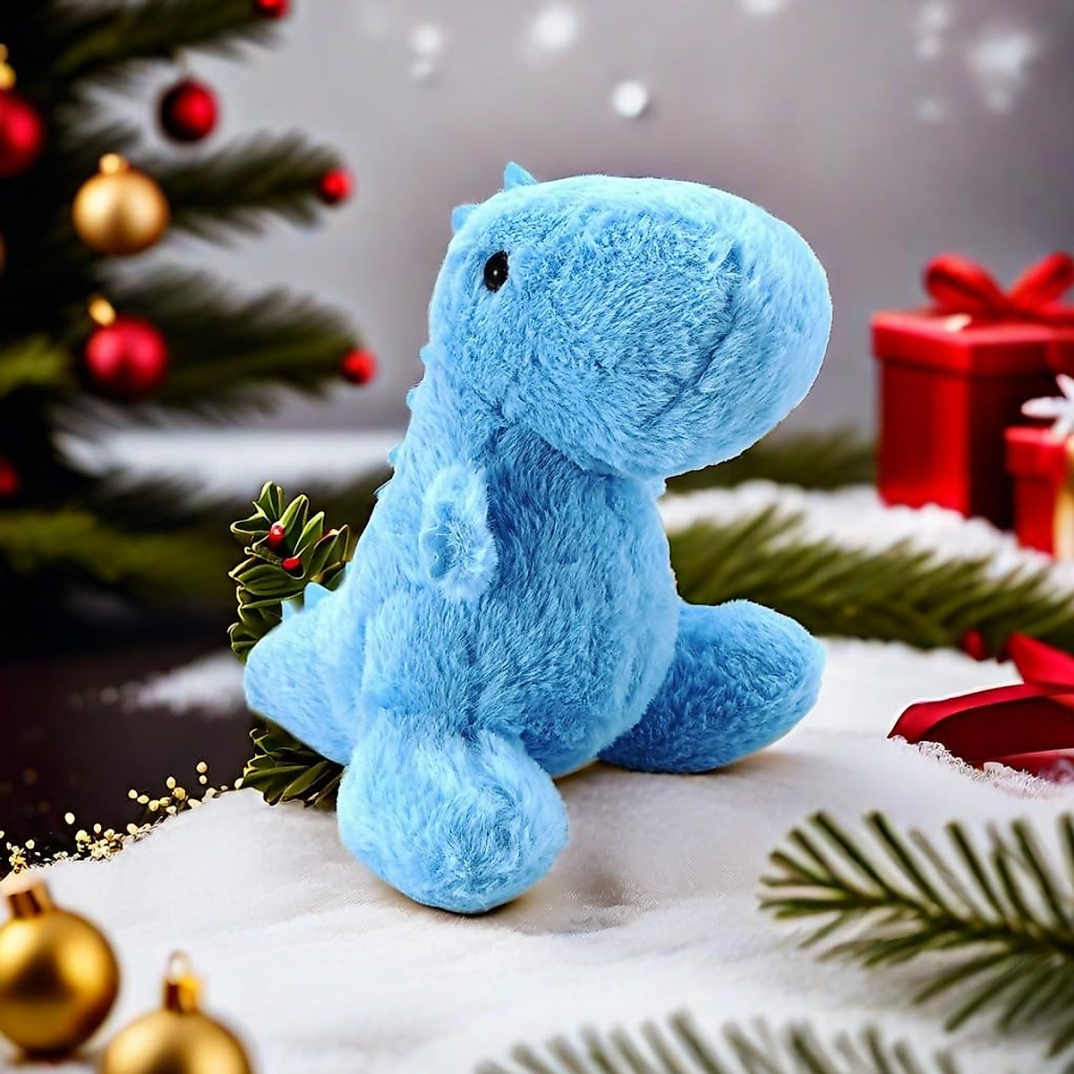 VANLINNY NEW Blue Dinosaur Stuffed Animal, Valentines Day Gifts for Kids Boys Girls, Dinosaur Party Favors, 9" Cute Soft Dinosaur Plush Toy for Baby Shower, Xmas Birthday Gifts for 3 4 5 6 7