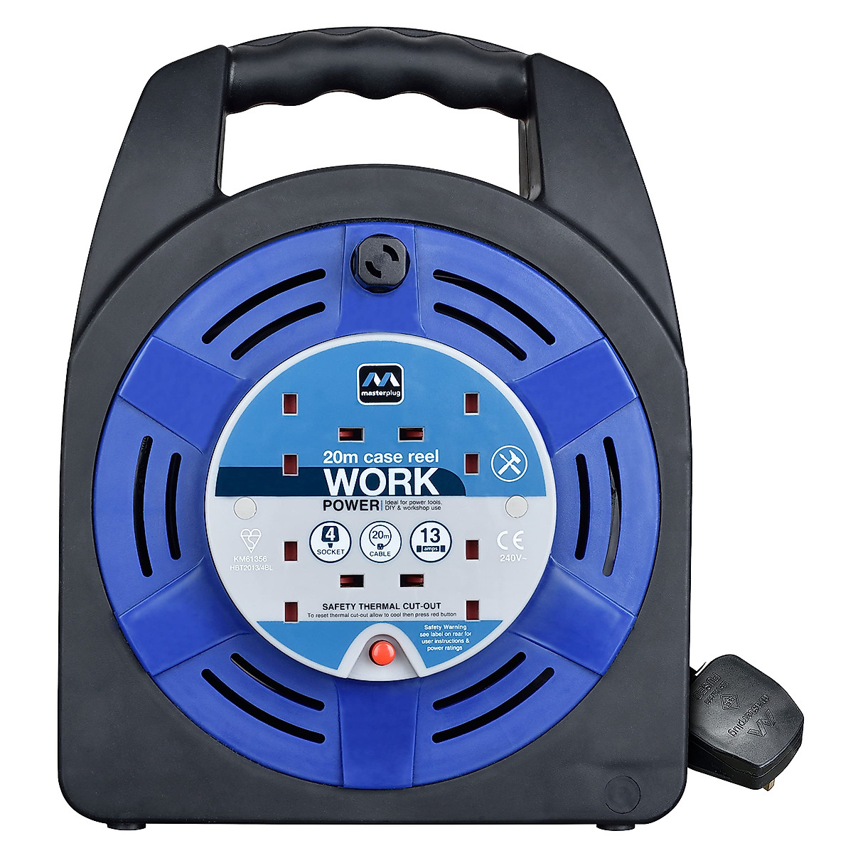 Masterplug Hand Bag Cassette Reel Blue 20m 13a 4skt