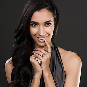 BERRICLE Sterling Silver 3-Stone Canary Yellow Cushion Cut Cubic Zirconia CZ Statement Cocktail Fashion Anniversary Ring for Women, Rhodium Plated Size 6