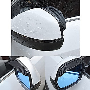 2PCS Car Rear View Mirror Rain Visor Guard,Universal Rain Cover,Waterproof Auto Mirror Rain Visor,Carbon Fiber Car Side Mirror Rain Eyebrow (Black)