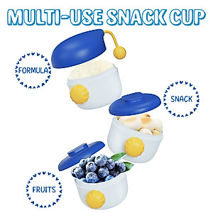 Baby Formula Dispenser Travel on The Go, Baby Formula Containers for Travel Storage, Baby Milk Powder Dispenser for Baby Formula, Formula Holder for Travel with BPA Free, Non-Spill, 3 Compartments