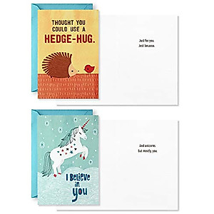 Hallmark Encouragement Cards Assortment For Kids Or Adults (12 Cards and Envelopes, 12 Stickers), Model: 5STZ5110