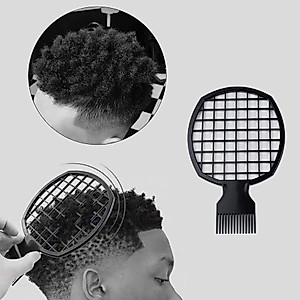 AUEAR, Black Plastic Hair Coil Comb Natural Curly Twist Hair Brush (Twist Comb)