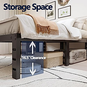 Vengarus Metal Bed Frame California King, Heavy Duty Bed Frames No Box Spring Needed for Mattress Foundation, Noise Free, Easy Assembly