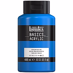 Liquitex BASICS Acrylic Paint, 400ml (13.5-oz) Bottle, Cerulean Blue Hue