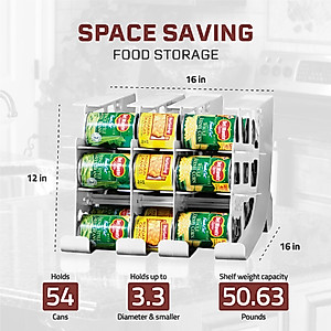 FIFO Can Tracker Stores 54 cans | Rotates First in First Out | Canned Goods Organizer for Cupboard, Pantry and Cabinet | Food Storage | Organize Your Kitchen | Made in USA
