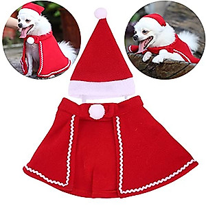 Generic Pet Christmas Costume Outfits Dress up Cosplay Clothes Cloak Cape Hat for Kitten Small Medium Dogs Cats Accessories Apparel Decoration