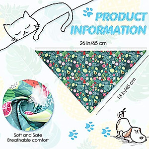 12 Pieces Dog Bandana Scarf Washable Triangular Bibs Pet Adjustable Washable Kerchief Dog Bandana for Small and Large Dogs(Summer Patterns)