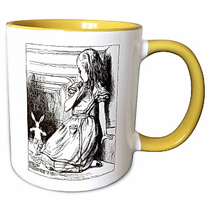 3dRose PS Vintage - Alice in Wonderland with Rabbit - Mugs (mug_179089_8)