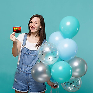 Neo LOONS 100 Pcs 10" Pastel Turquoise Blue Premium Latex Balloons - Great for Kids, Adult Birthdays, Weddings, Baby Showers, Water Fights, or Any Celebration