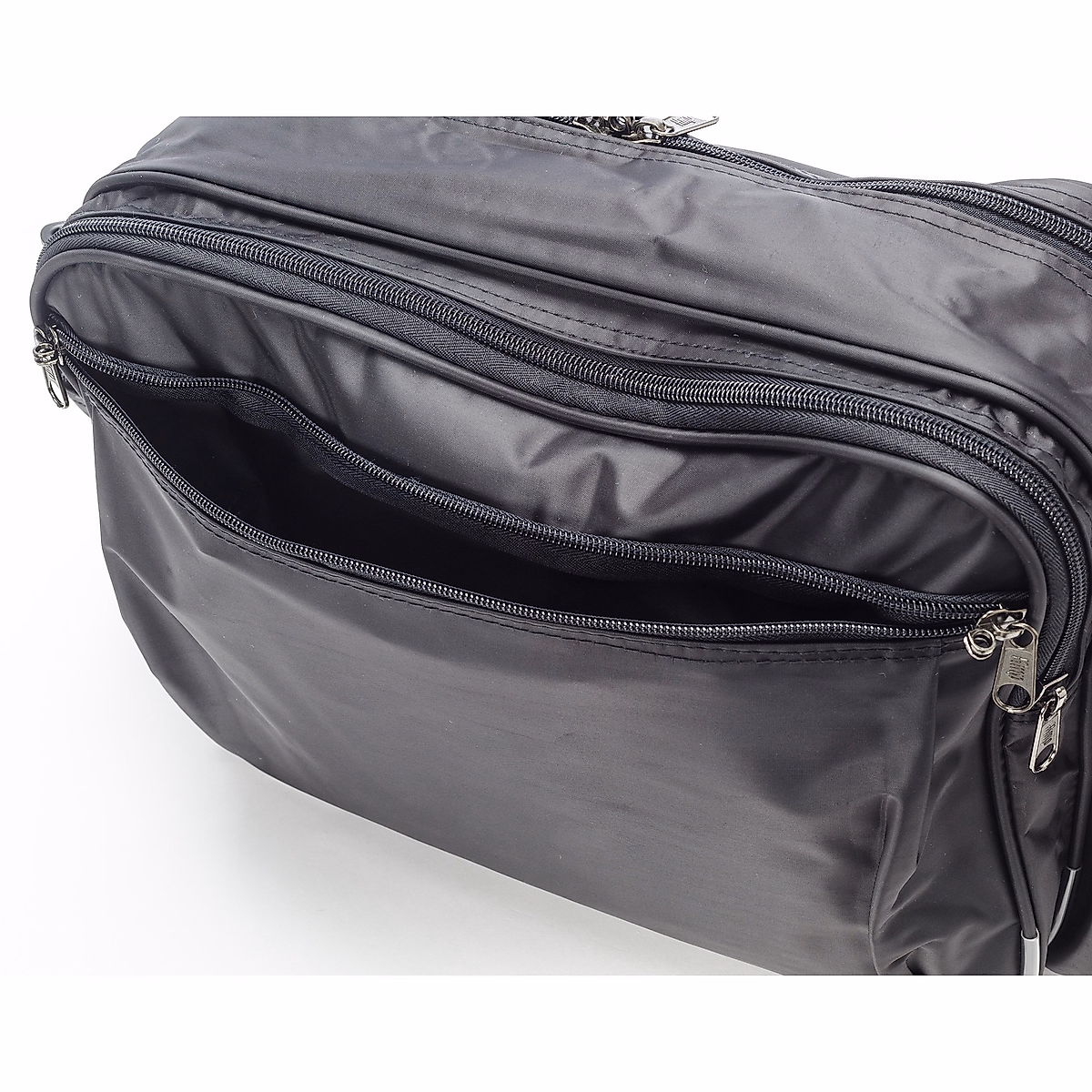 Hopkins Medical Products Original Home Health Shoulder Bag, 70D Waterproof Nylon, Fold-Down Compartment for Easy Access, Adjustable Straps, 14x11x7 inch, Black