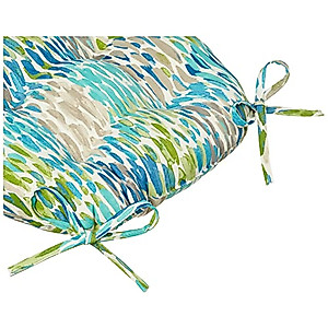 Pillow Perfect Outdoor/Indoor Make It Rain Cerulean Chair Pads, 2 Count (Pack of 1), Blue