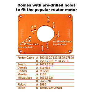 O'SKOOL Precision Aluminum Router Table Insert Plate, Router Templates With Pre-Drilled Adapt to Multiple Routers of Different Model