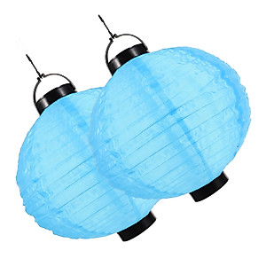 2pcs 10 Chinese Decor LED Solar Lights Vintage Garden Lamp Decorative Lantern Outdoor Decorative Lantern Garden Light LED Decorate Blue