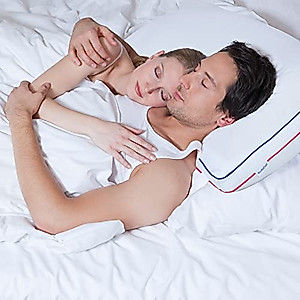 Bedufsar Bed Pillows King Size Set of 2, Hotel Quality Firm and Supportive Gusseted Pillows for Side and Back Sleepers, Cooling Down Alternative Fluffy and Soft Pillow (20x34 in)