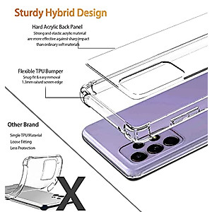 KIOMY 𝐒𝐀𝐌 𝐀𝟐𝟑 Clear Case for Samsung Galaxy A23 4G 5G with 2pcs HD Tempered Glass Screen Protectors Transparent Cover for A23 4G LTE Hybrid Hard PC Back and Flexible TPU Frame Shockproof Bumper