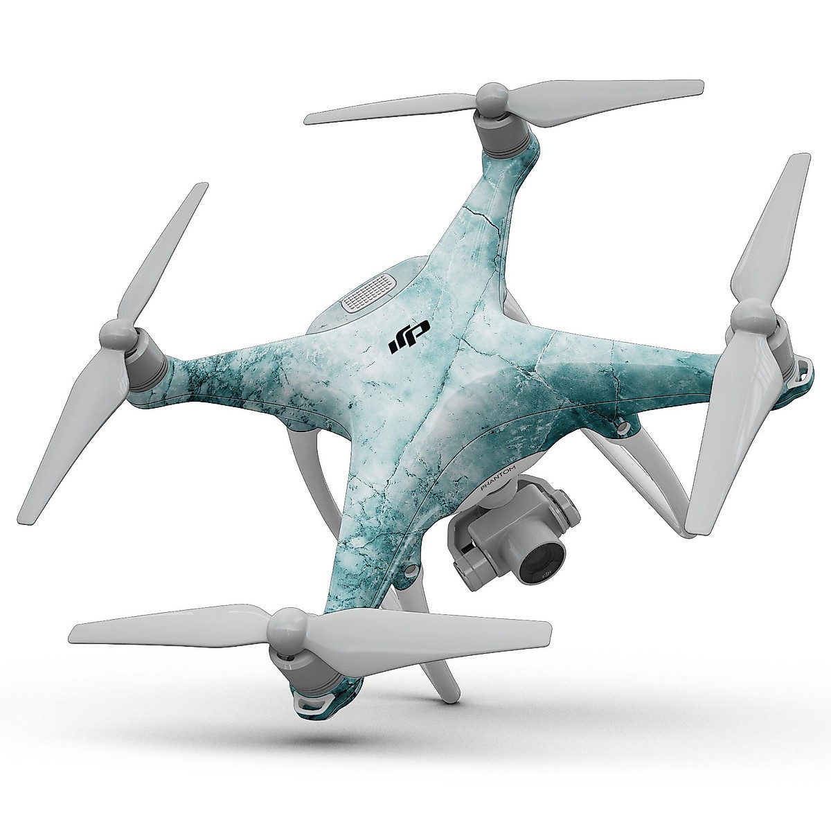 Design Skinz Design Skinz Cracked Turquise Marble Surface Full-Body Wrap Decal Skin-Kit Compatible with The Drone DJI Phantom 4