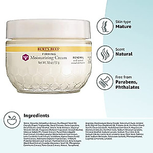 Burt's Bees Renewal Firming Face Cream, Anti-Aging Retinol Alternative, Moisturizing Natural Skin Care, 1.8 Ounce (Packaging May Vary)