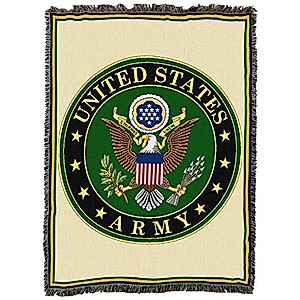 Pure Country Weavers US Army -Military Service Mark Seal Blanket Eagle - Gift Military Tapestry Throw Woven from Cotton - Made in The USA (72x54)