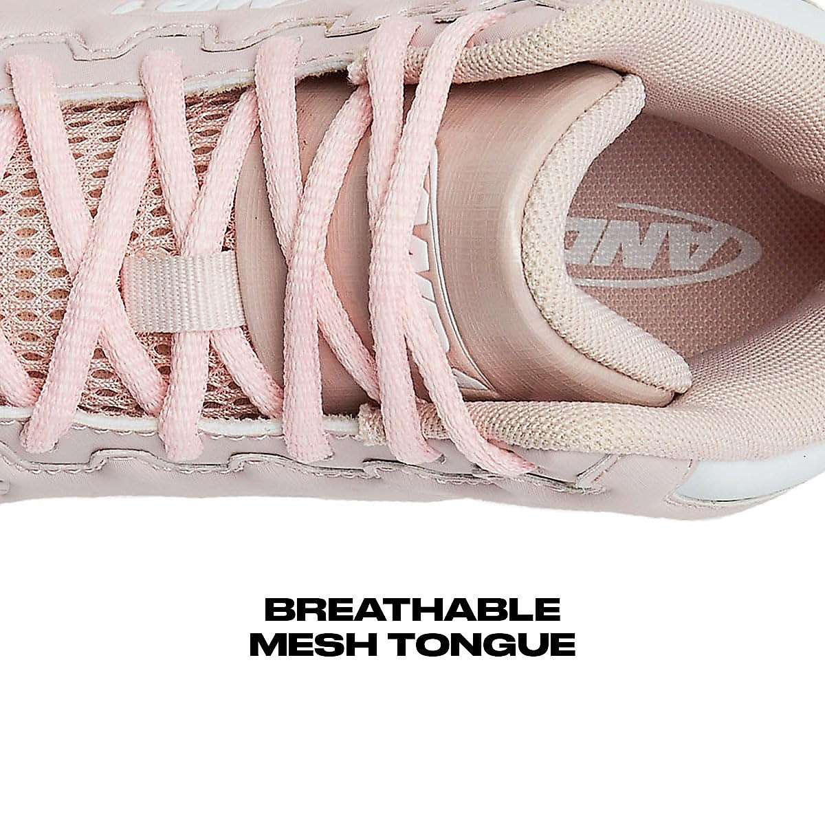 AND1 Showout Girls & Boys Basketball Shoes Kids, Boys High Top Sneakers- Light Pink, 4 Big Kid