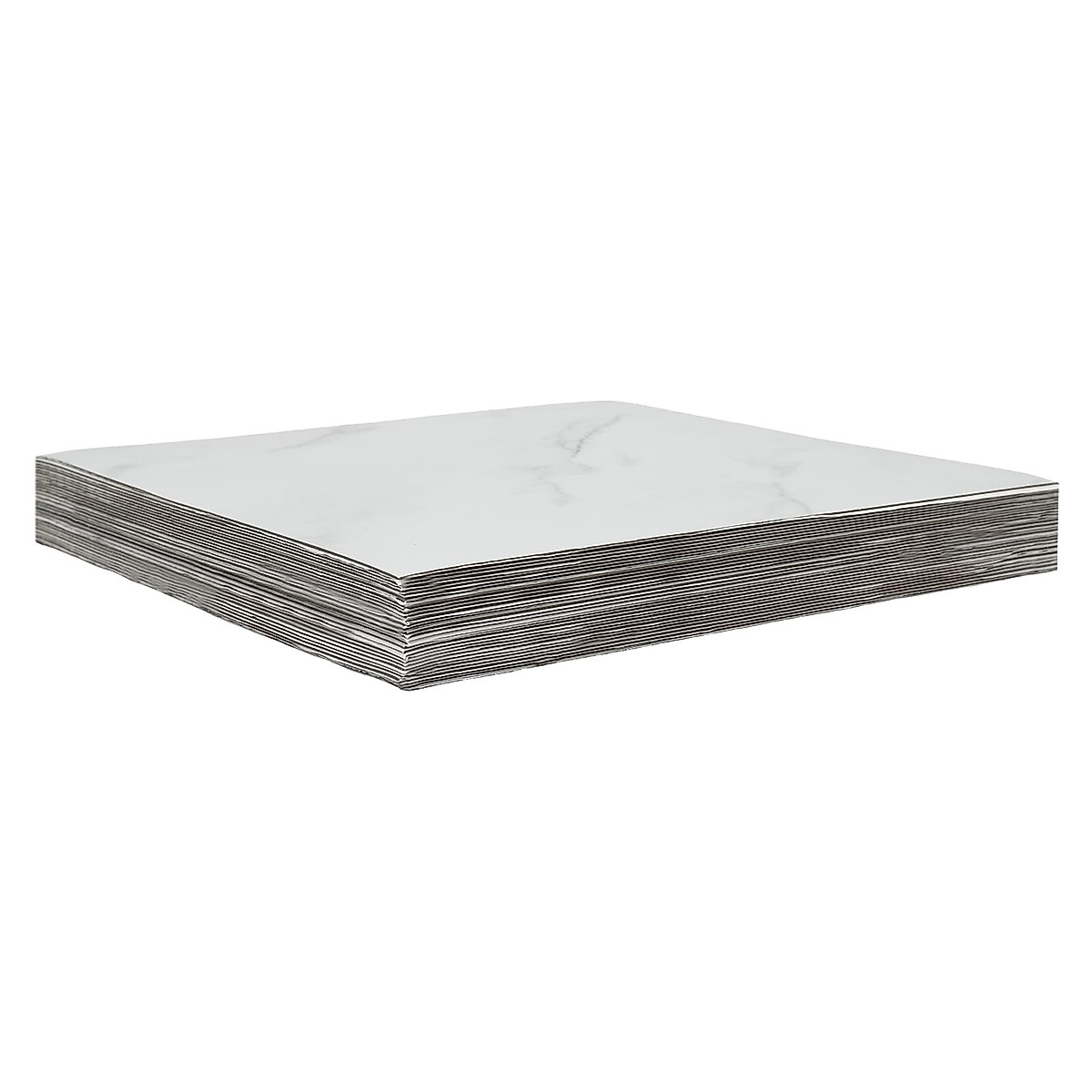 LOHISHIL 32PCS 12 * 12in Stick Floor Tile White Floor Tiles Self, Adhesive Wall Tiles Peel and Stick Floor Tiles Bathroom Floor Stickers for Kitchen, Bedroom, Hallways, Garages, Lobbies(White)