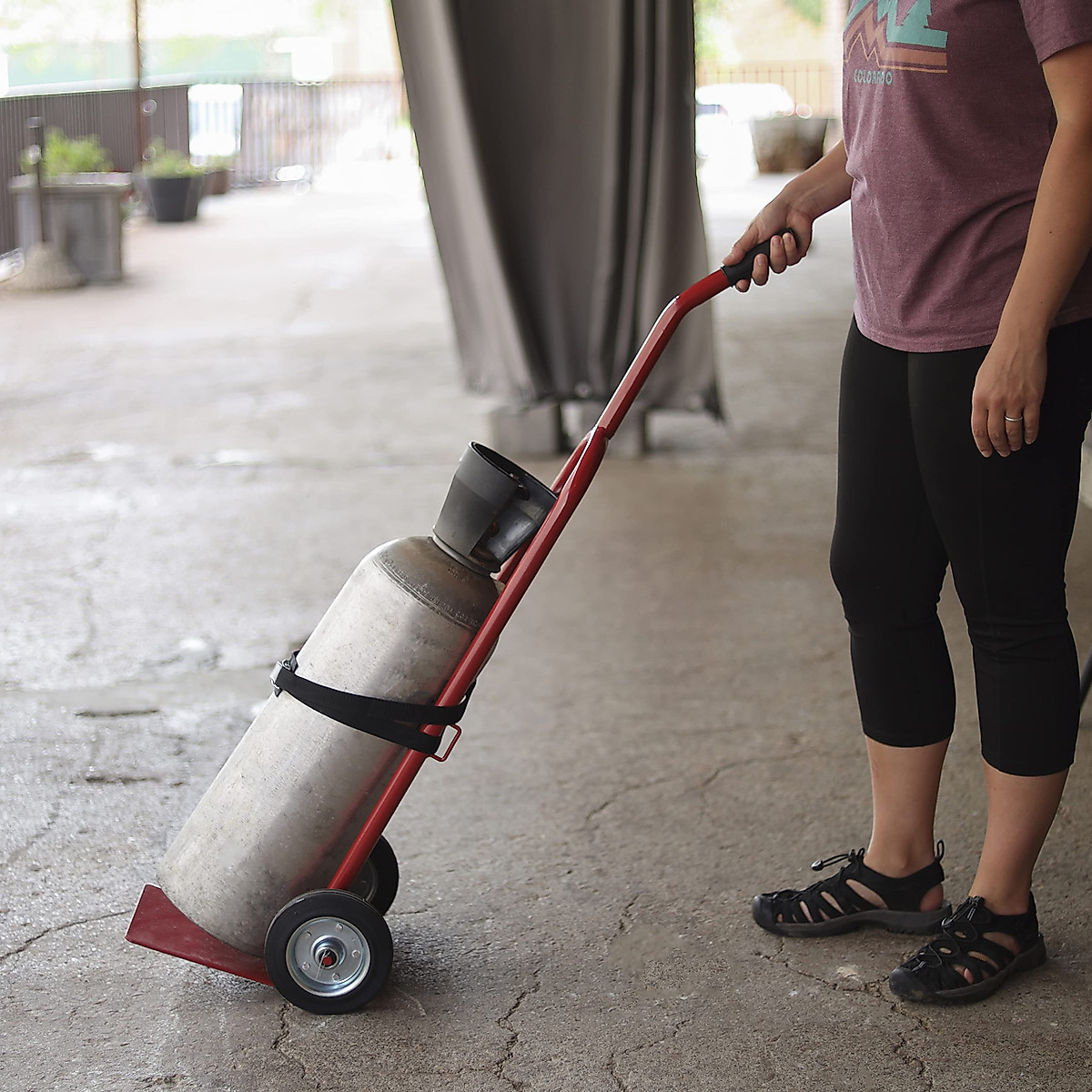 BISupply Propane Cylinder Dolly - 40lb Propane Tank Cart Hand Truck for Gas Propane Tanks 2 Wheel Dolly Cart