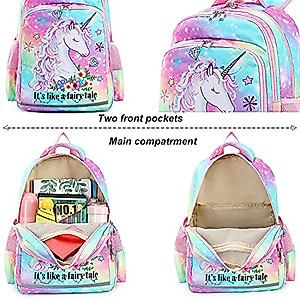 Girls Backpack for Kids School Bookbags Preschool Backpack with Lunch Box for Kindergarten Students