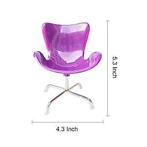 2 Pcs Miniature Purple Chair 1:6 Scale Miniature Plastic Chair Miniature Chair DIY Mini Chairs Simulation Colorful Armchair Backrest Swivel Egg Chair for Mini House Accessories