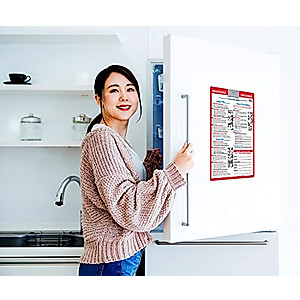 Infant and Child CPR and Choking Magnet - First Aid Quick Reference Card for Children - Emergency Phone Numbers - Laminated with Magnets, Marker - 8.5 x 11 in.