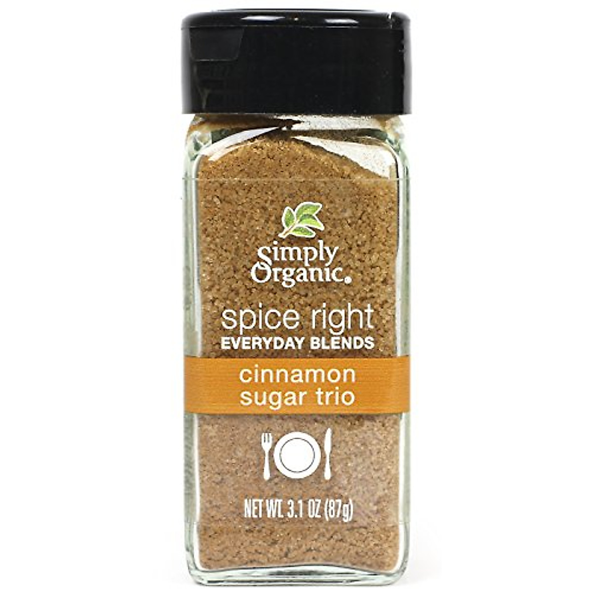 Simply Organic Spice Right Everyday Blends Cinnamon Sugar Trio, Certified Organic, Vegan, Vegetarian | 3.1 oz