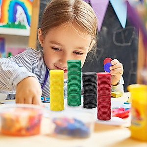 Darovly 600Pcs Plastic Poker Mini Chips in 6 Colors Bulk Poker Card Game Chips for Game Play Learning Math Counting Kids Teaching Rewards（2.2CM in Diameter）